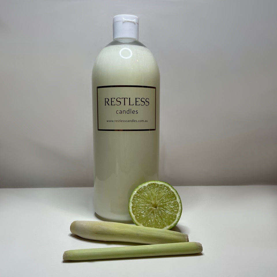 Refill 1L (1000ml) Luxury Lemongrass and Persian Lime Goat's Milk Hand – RESTLESS Candles