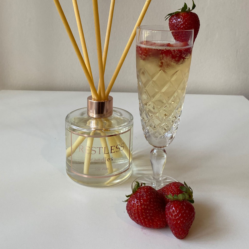 Champagne and Strawberries - Reed Diffuser (200ml) – RESTLESS Candles